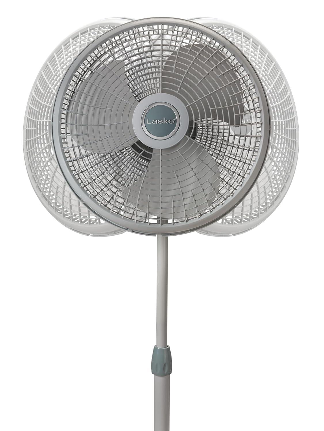 Lasko Oscillating Pedestal Stand Fan, 3-Speeds, Adjustable Height, Tilt ...
