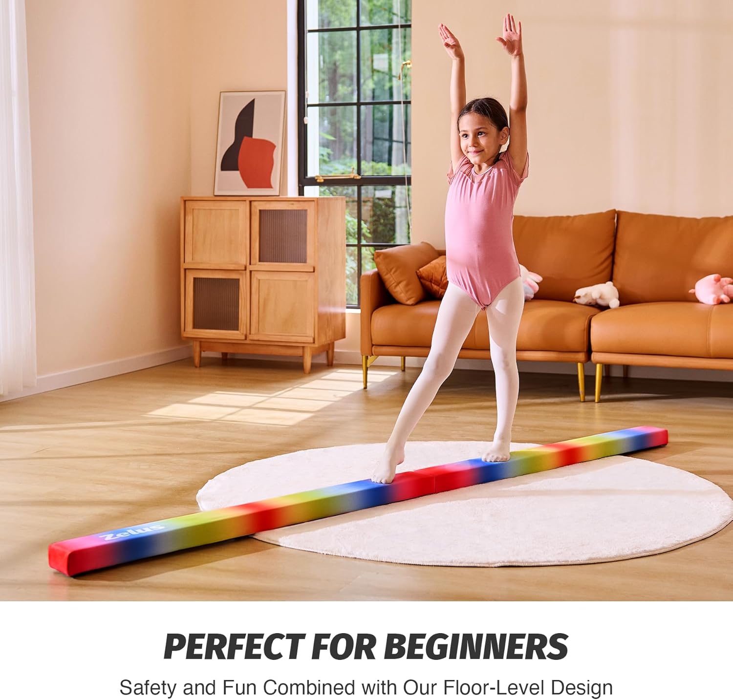 Gymnastics Beam ZENY 6ft Folding Gymnastic Balance Beam Bar,Foam Low ...