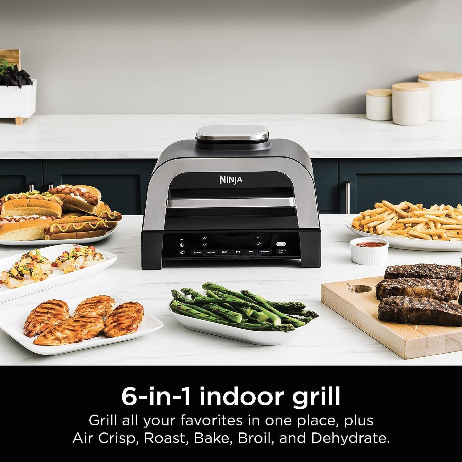 Ninja DG551 Foodi Smart XL 6-in-1 Indoor Grill w/Smart Cook System ...
