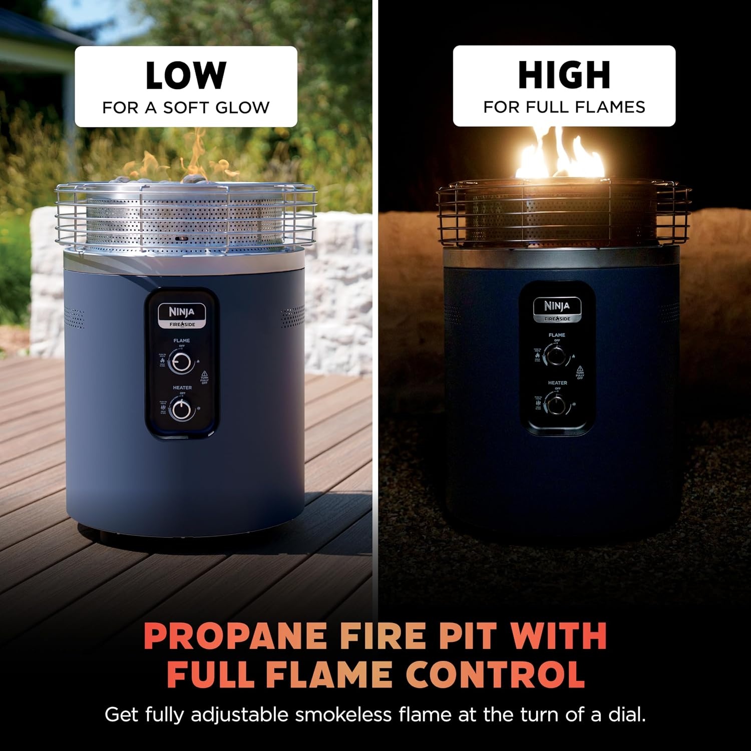 Ninja Fireside360 Outdoor Heater & Fire Pit | 3 Modes: Flame & Heat ...