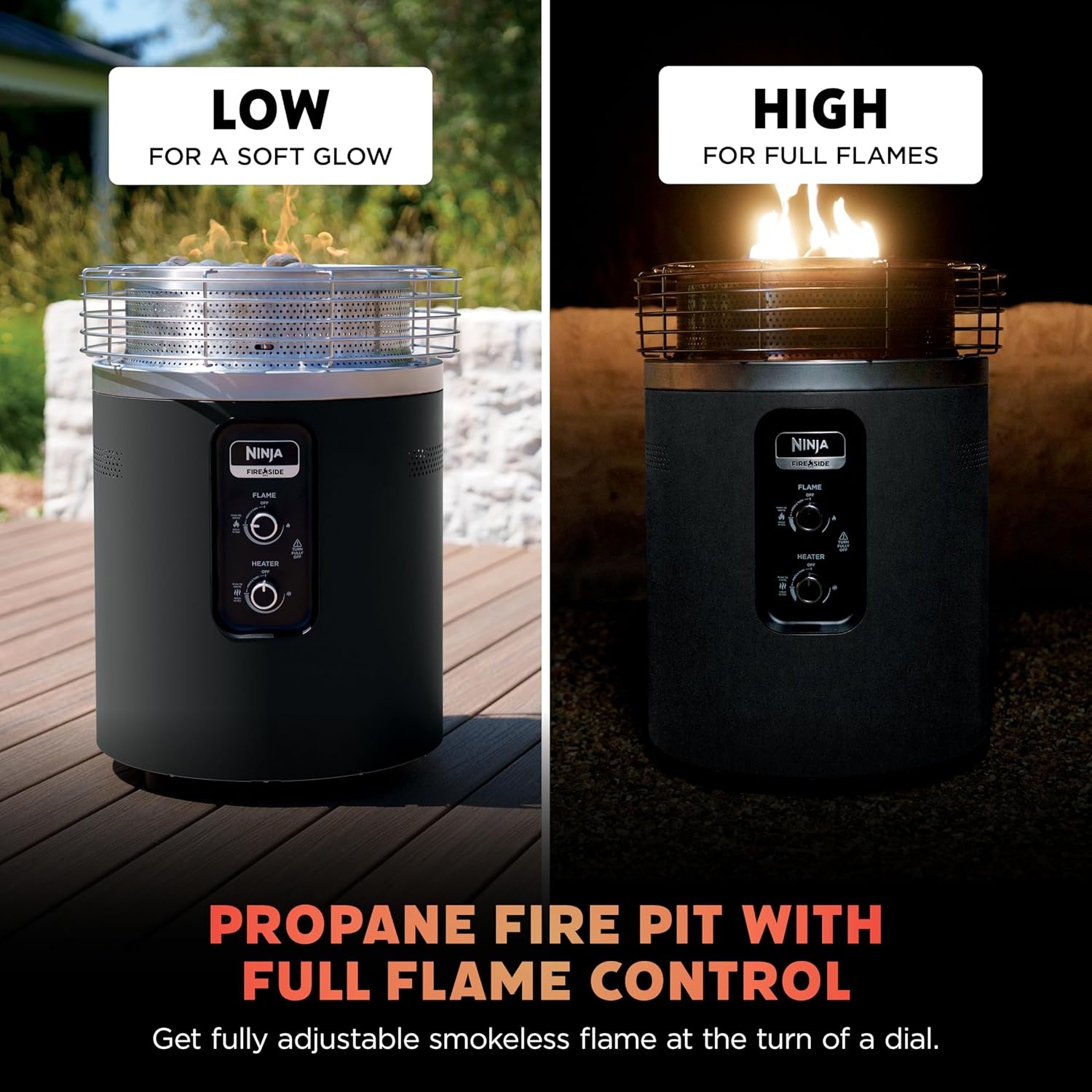 Ninja Fireside360 Outdoor Heater & Fire Pit | 3 Modes: Flame & Heat ...