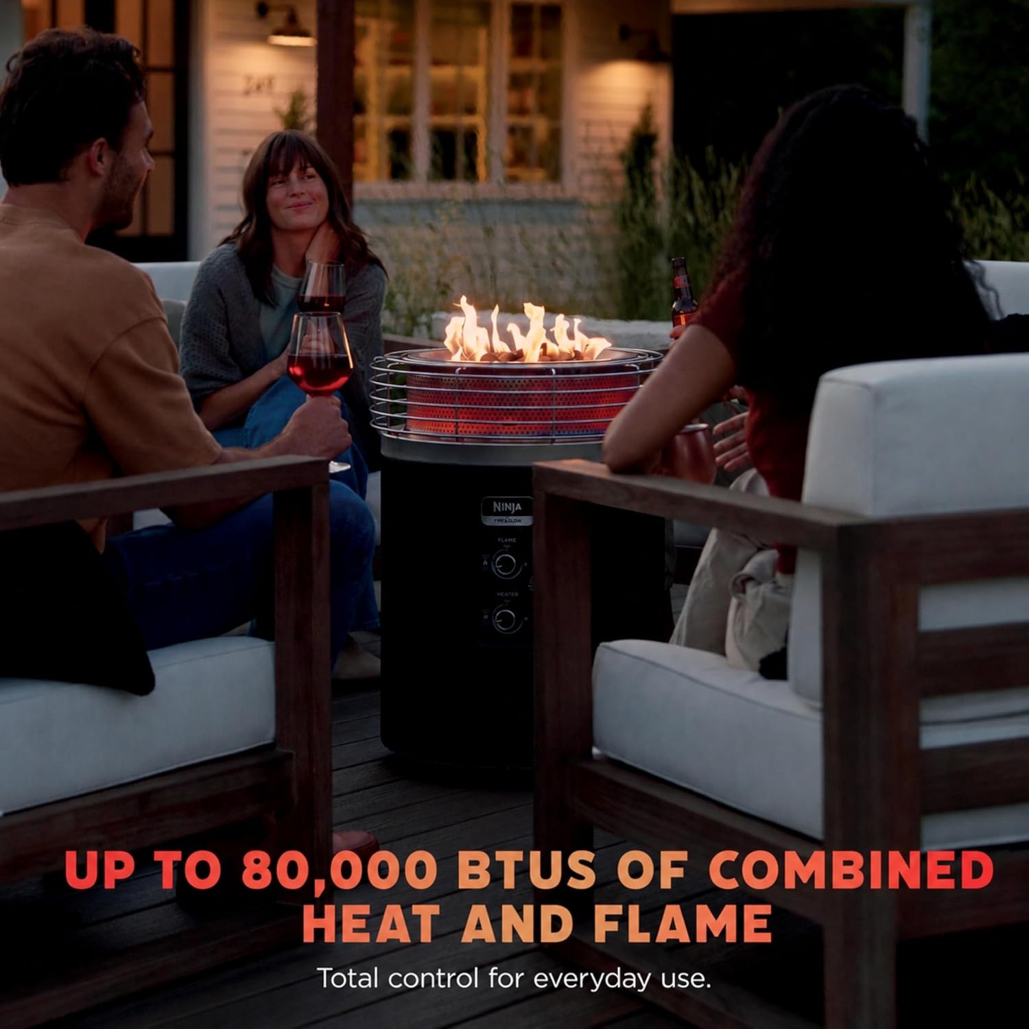 Ninja Fireside360 Outdoor Heater & Fire Pit | 3 Modes: Flame & Heat ...