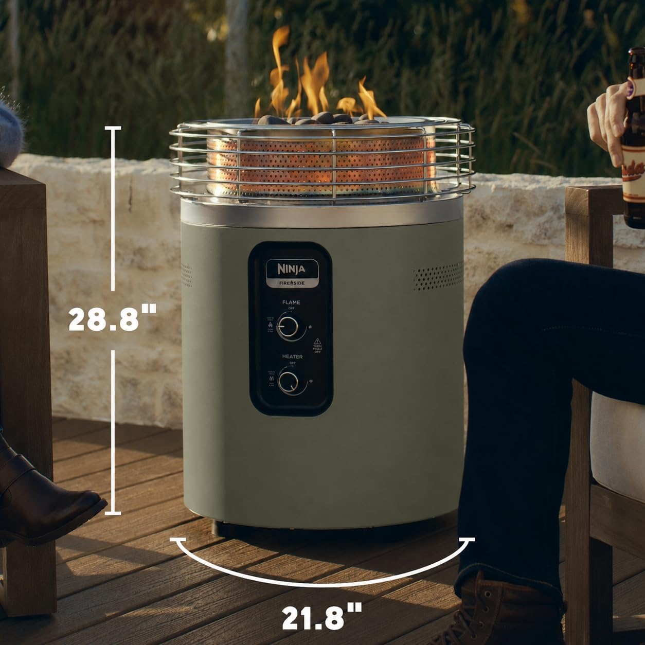 Ninja Fireside360 Outdoor Heater & Fire Pit | 3 Modes: Flame & Heat ...
