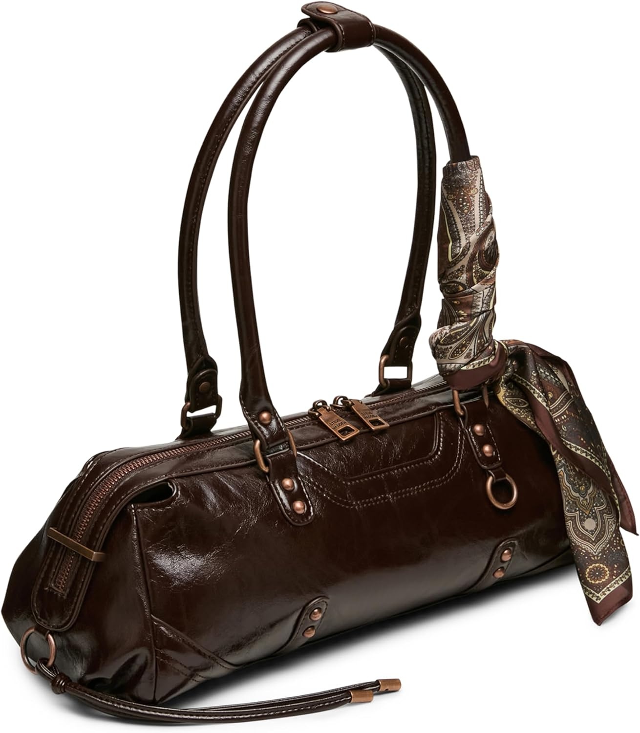 Steve Madden CIERRA East/West Satchel(Dark Chocolate) - STEVE MADDEN