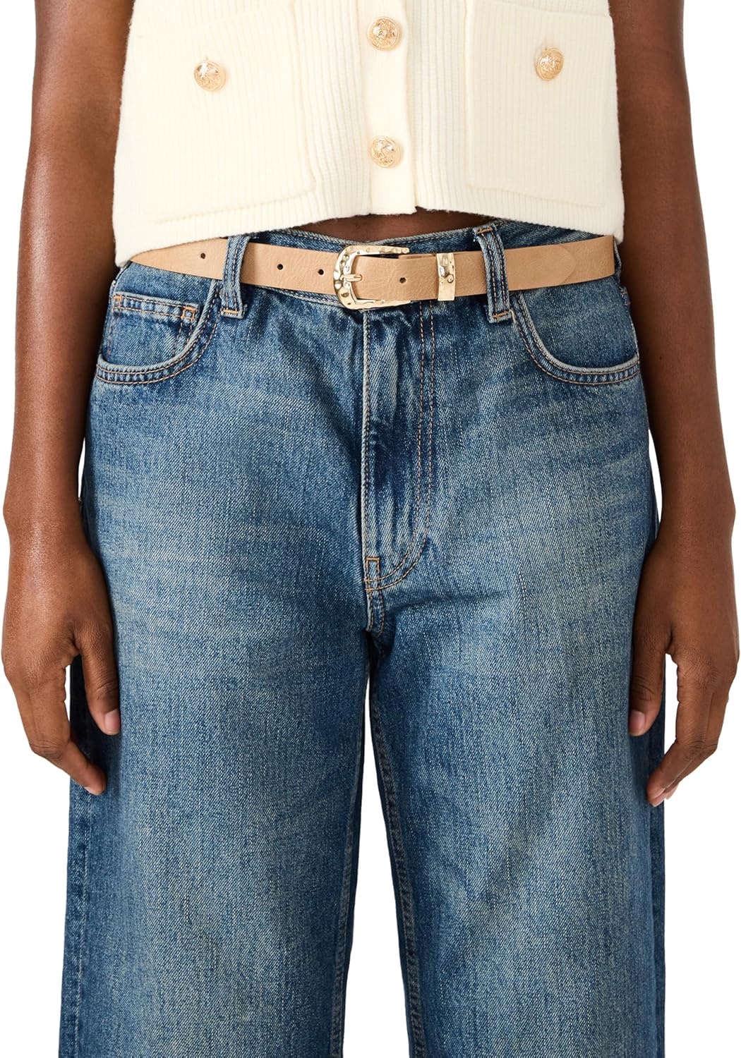 Steve Madden Women’s Everday Neutral 2 for 1 Pant Belt(Blonde) - STEVE ...