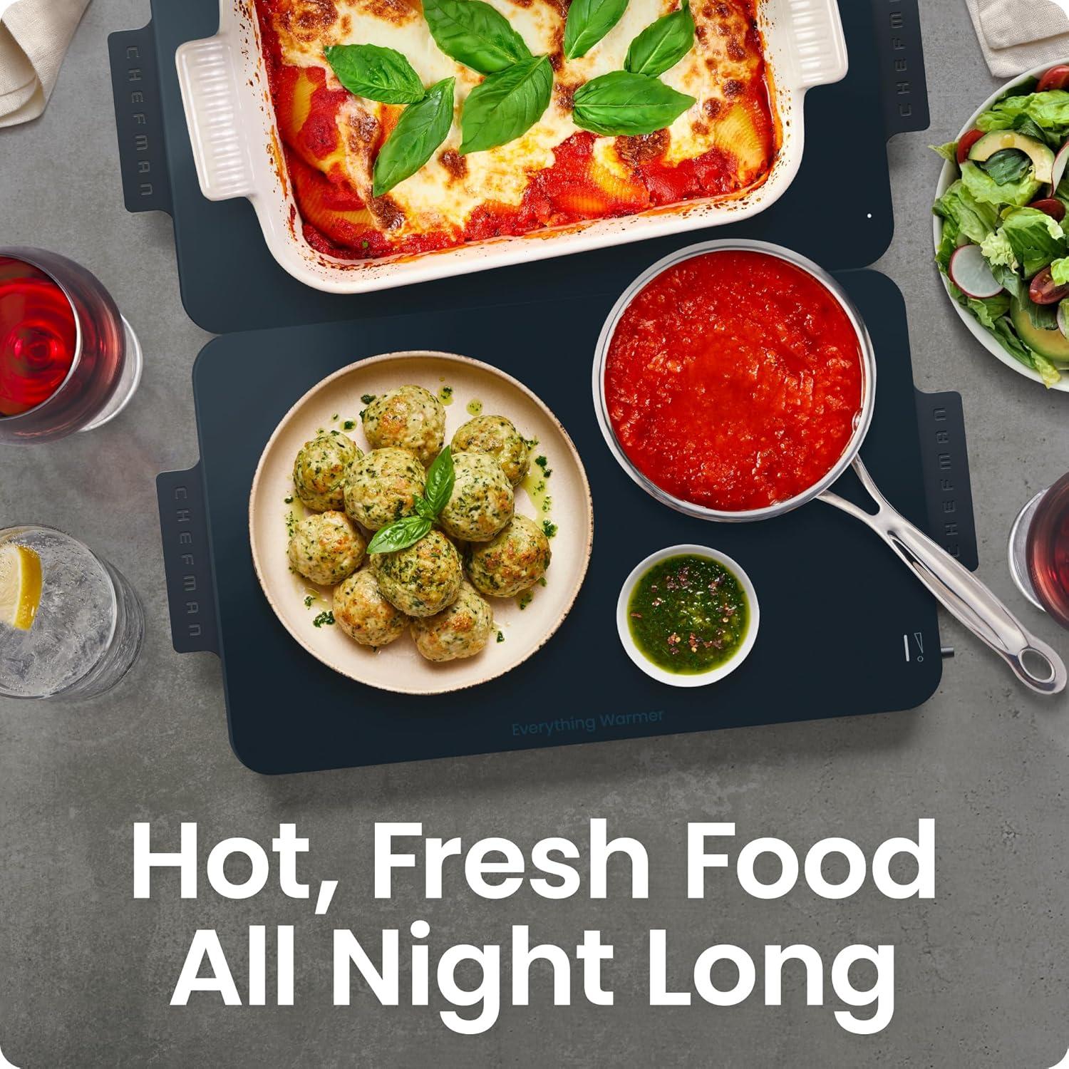 Chefman Everything Warmer Electric Warming Tray, 20” x 16” Modular ...