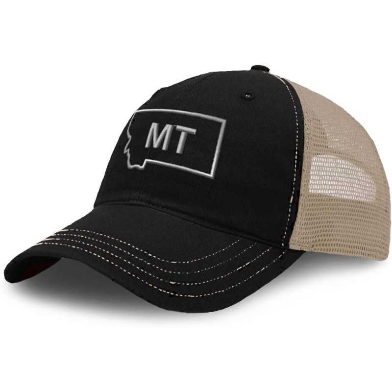 Custom Baseball Cap Montana State Map Mt Embroidery Cotton Soft Mesh ...