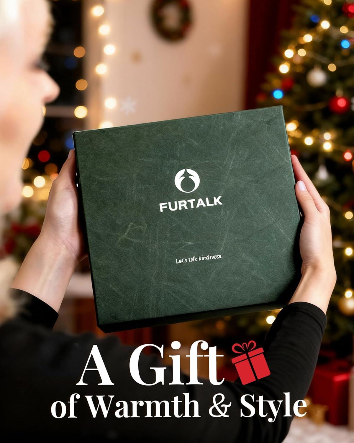 FURTALK Winter Warm Beanie Knit Hat Touchscreen Gloves Scarf Set Soft ...