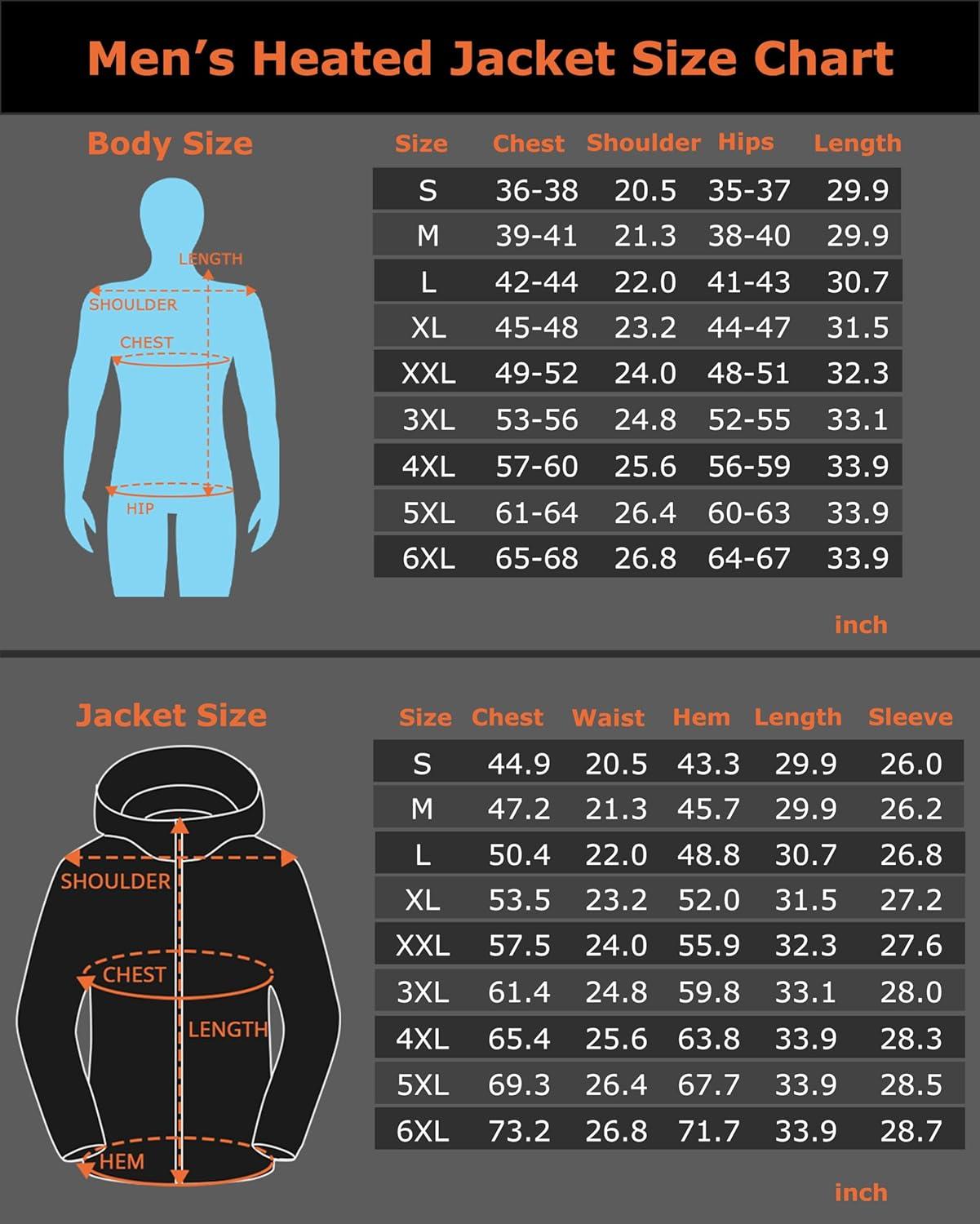 Venustas Men’s Heated Jacket with Battery Pack, Windproof Electric ...